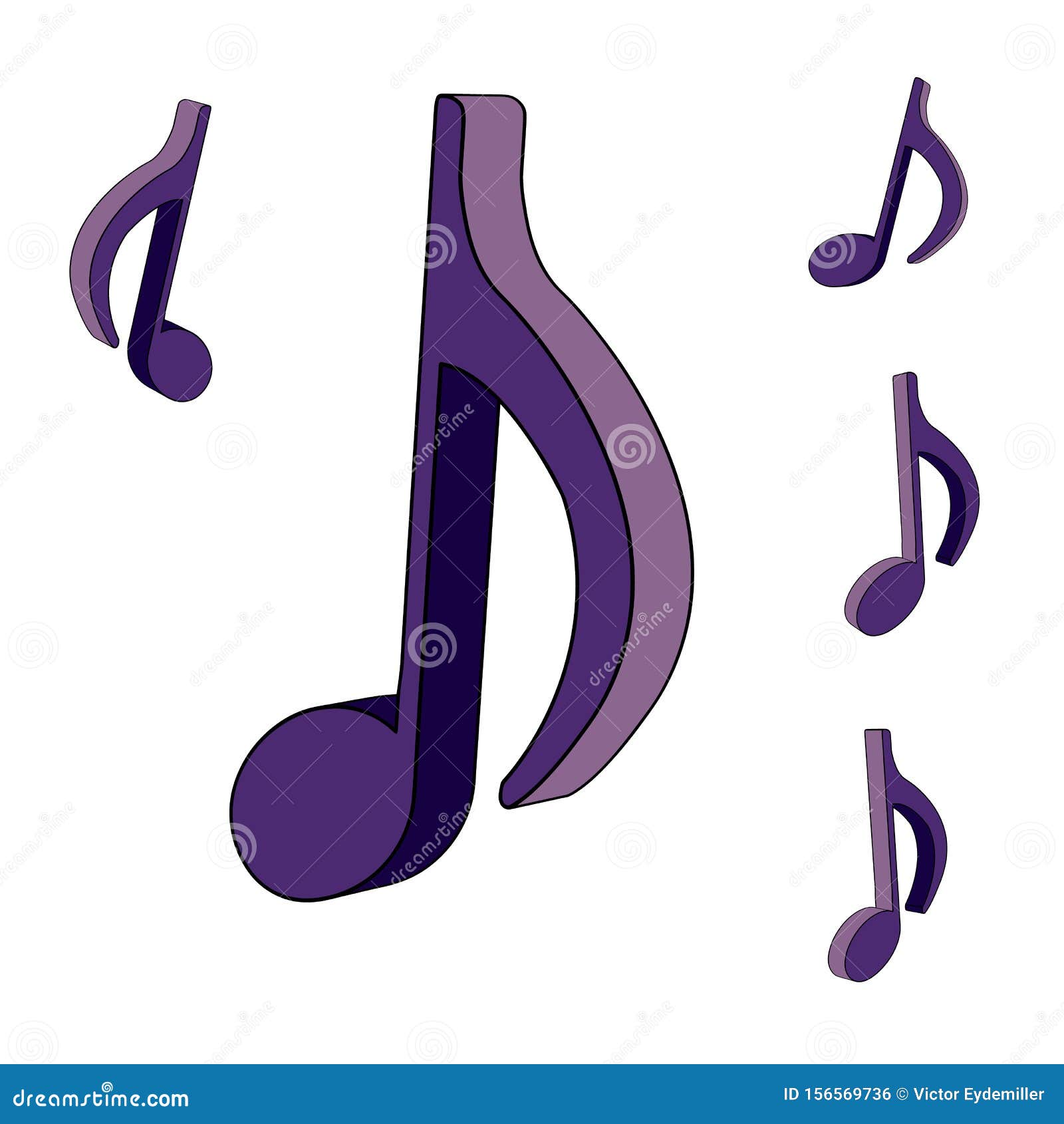 Music Notes, Musical Signs in Vector Stock Illustration - Illustration ...
