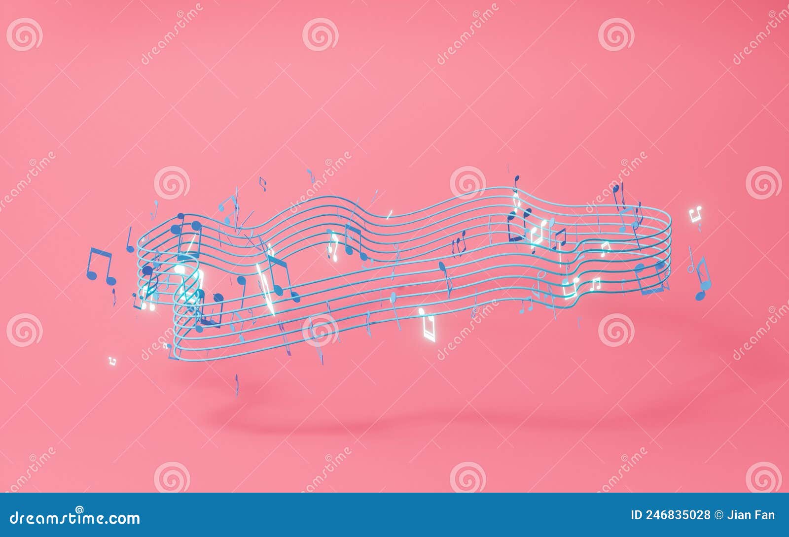 Music Notes, Musical Tunes, 3d Rendering Stock Illustration ...