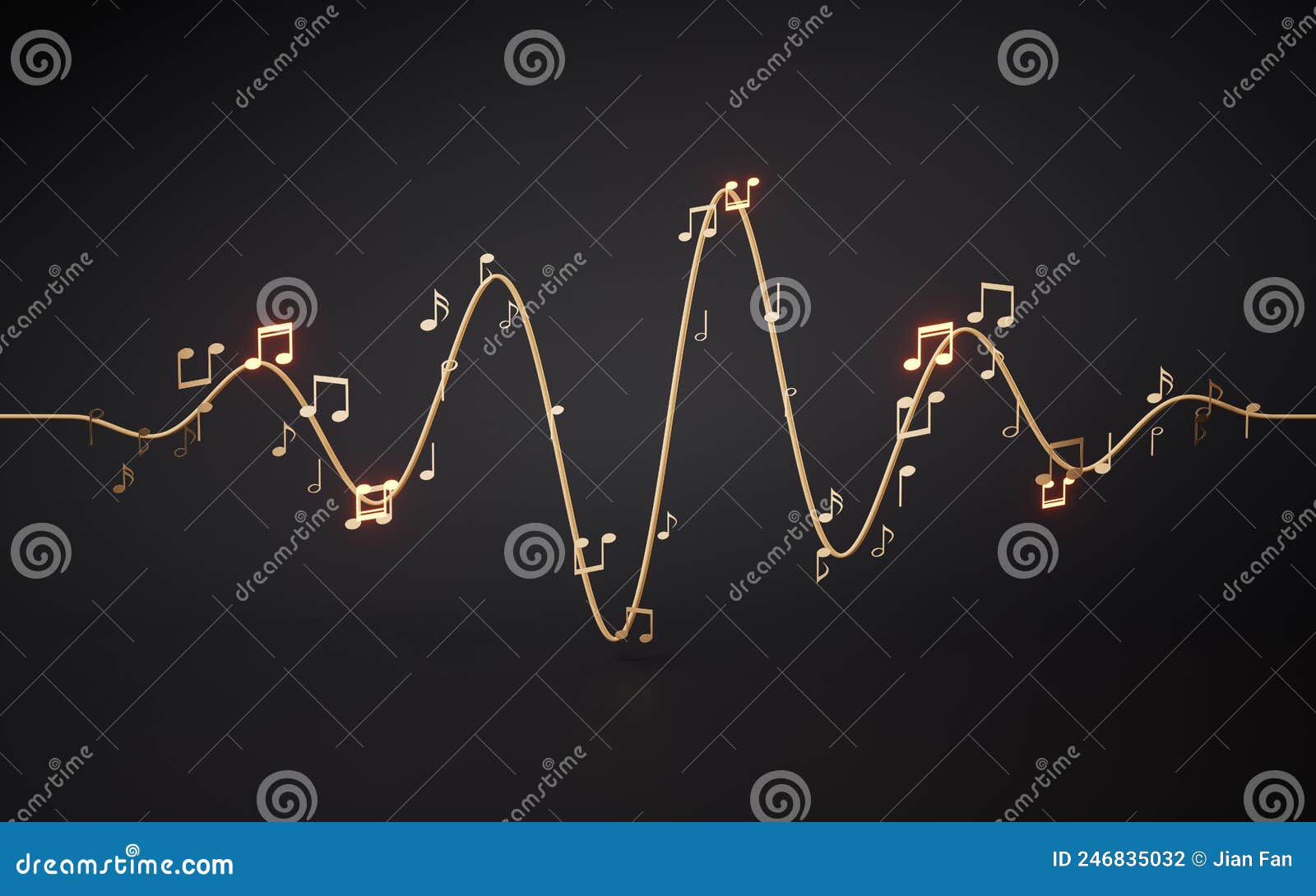 Music Notes, Musical Tunes, 3d Rendering Stock Illustration ...