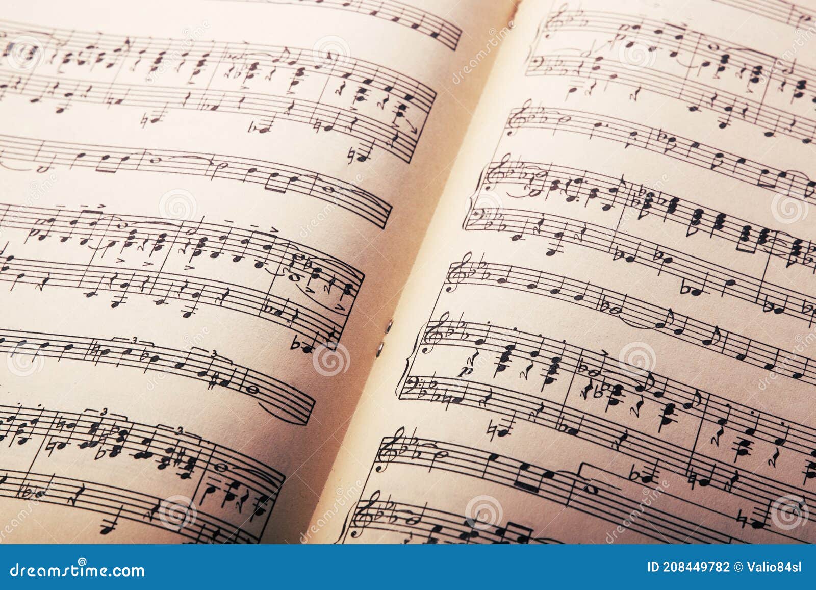 Music Notes on Old Vintage Paper Background Stock Photo - Image of ...