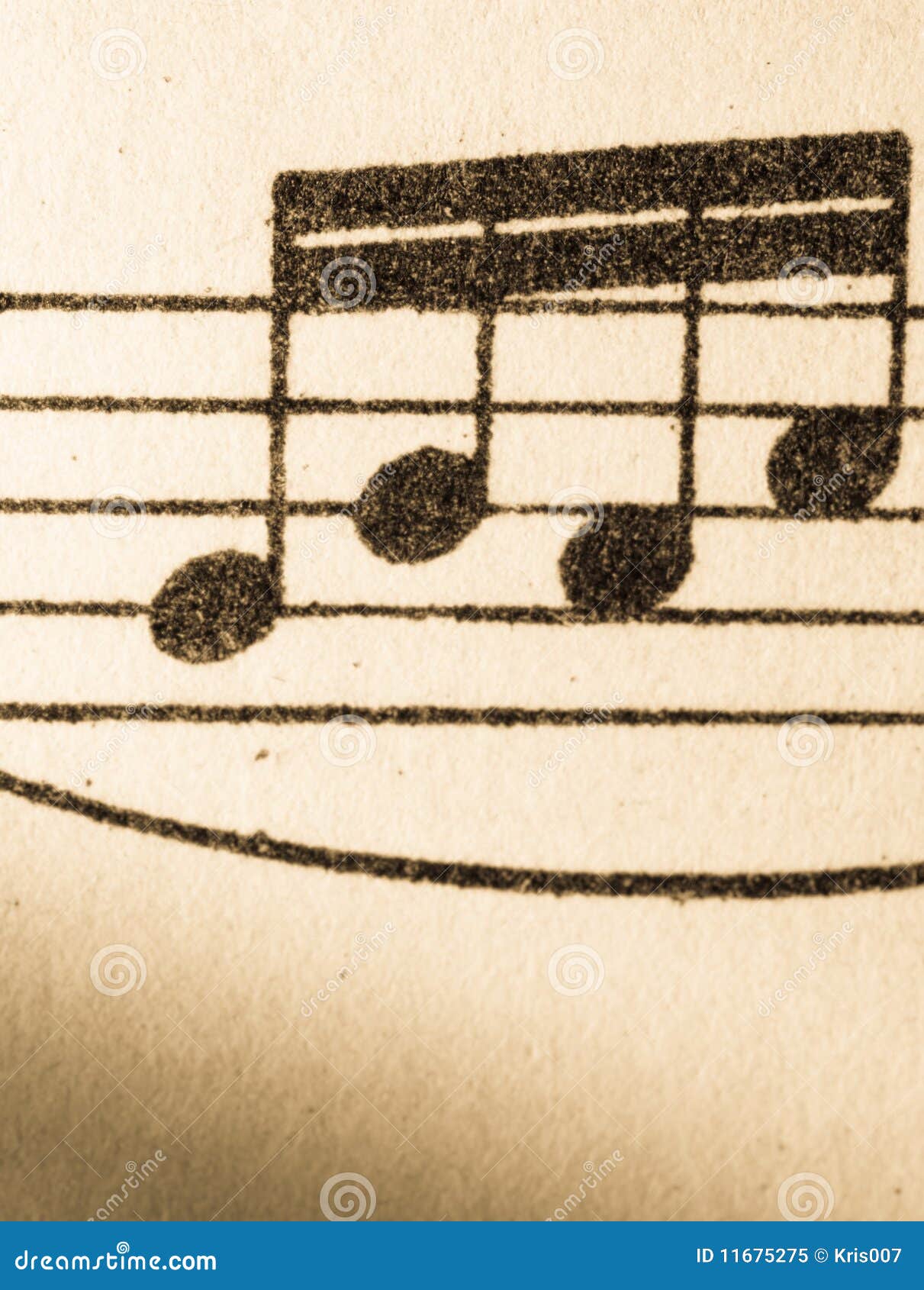 Music Notes on Old Yellowed Paper Stock Image - Image of manuscript ...