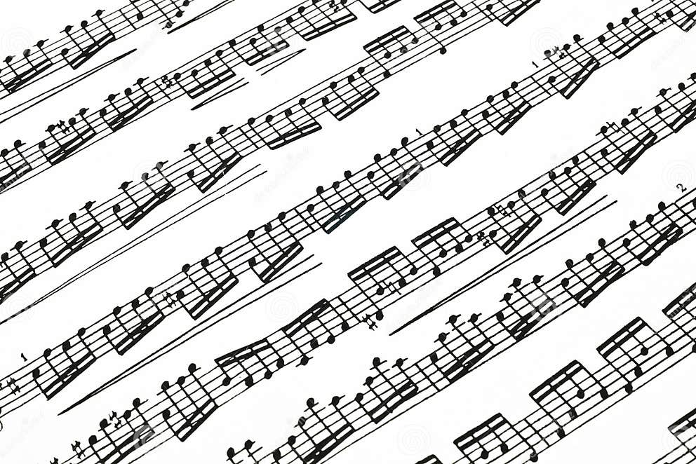 Music notes on paper stock image. Image of flowing, minims - 12018625