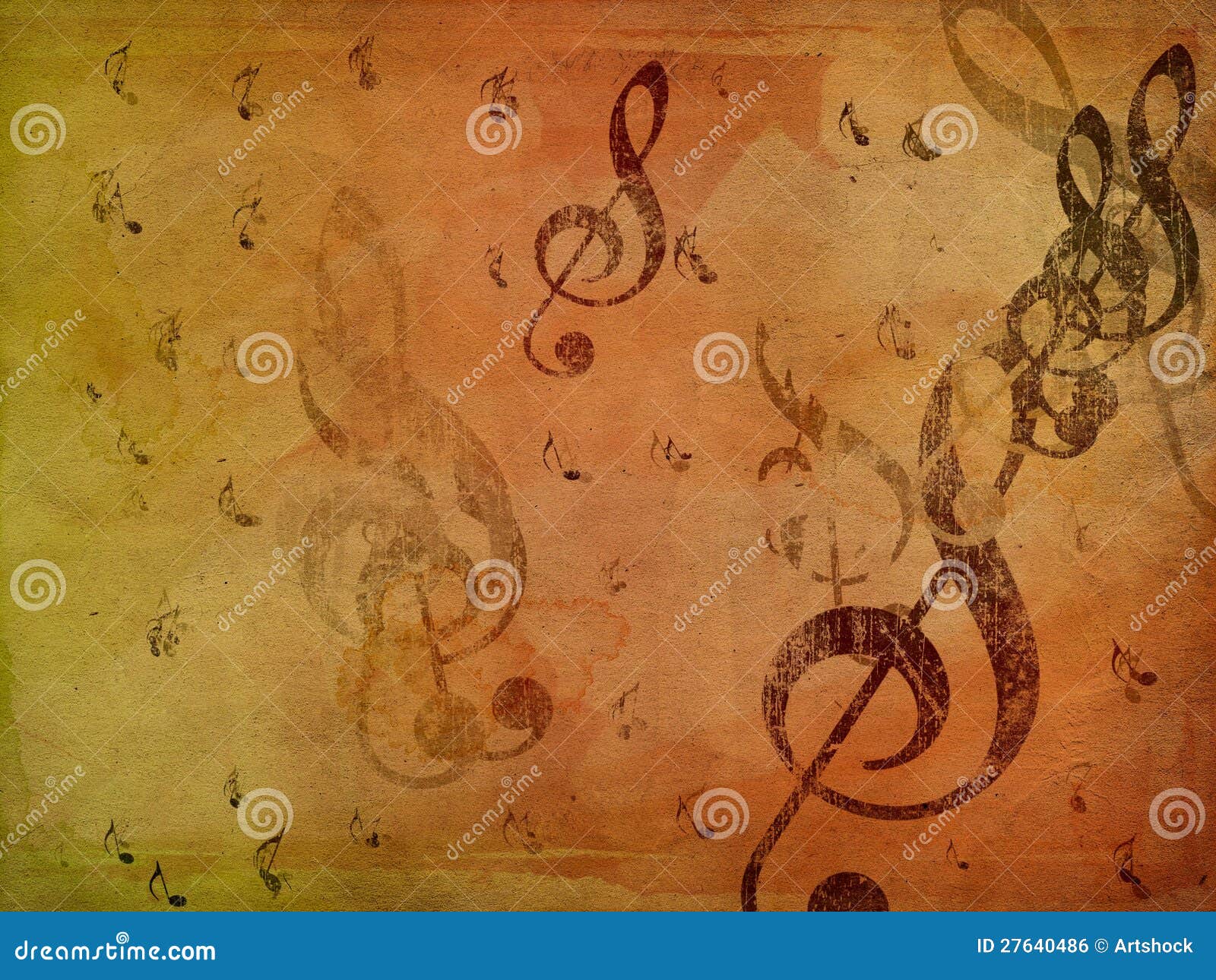Music notes on paper stock illustration. Illustration of note - 27640486