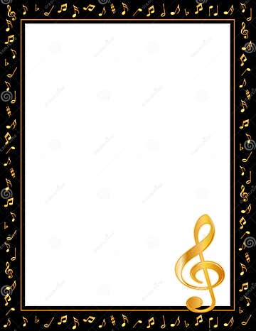 Music Notes Poster Frame stock vector. Illustration of classical - 4167233