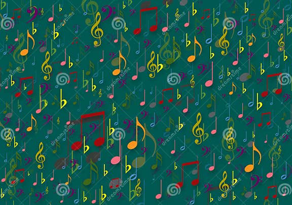 Music Notes Random Pattern Background for Wallpapers Stock Illustration ...