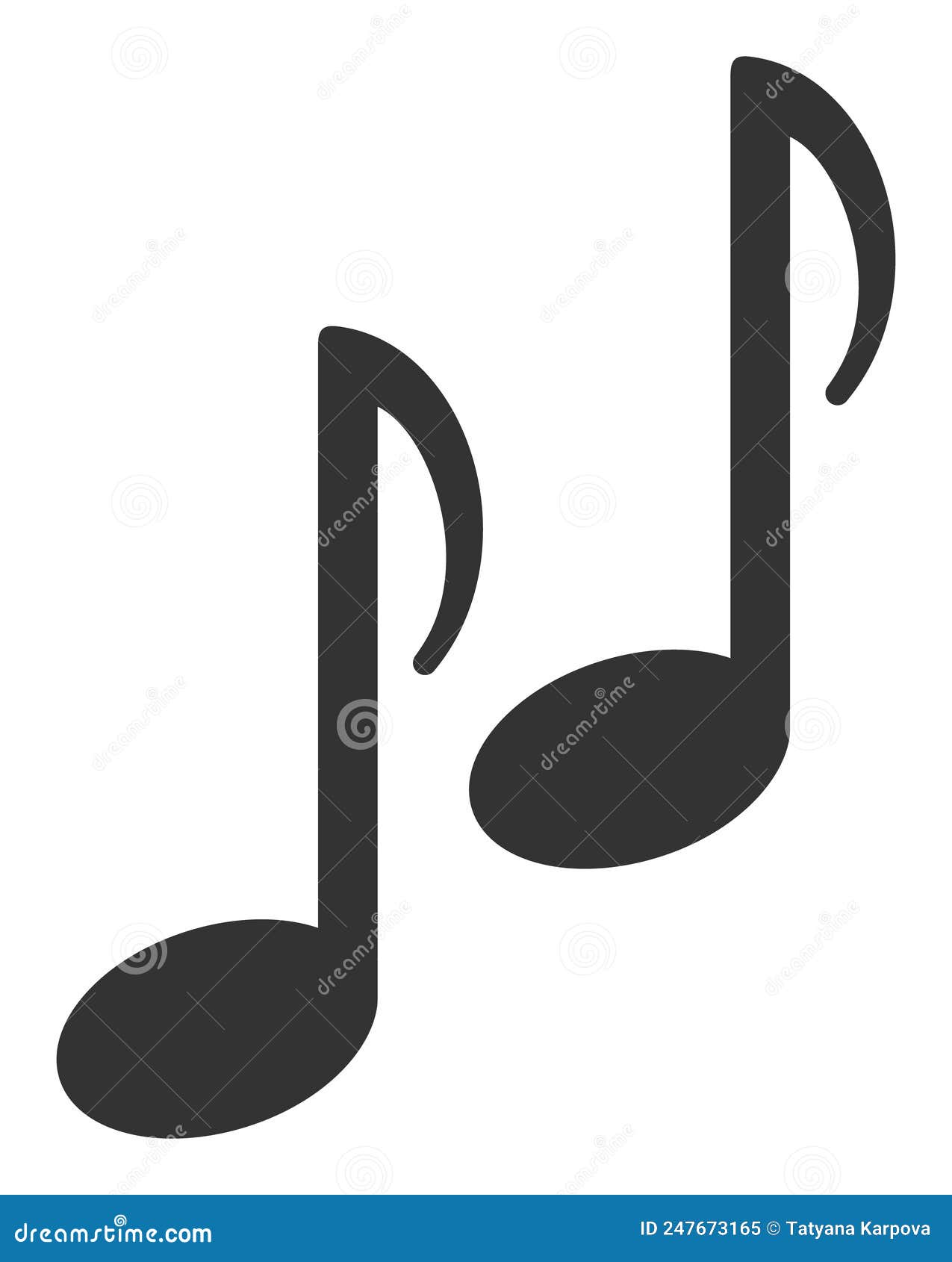 Music Notes Raster Icon Flat Illustration Stock Illustration ...