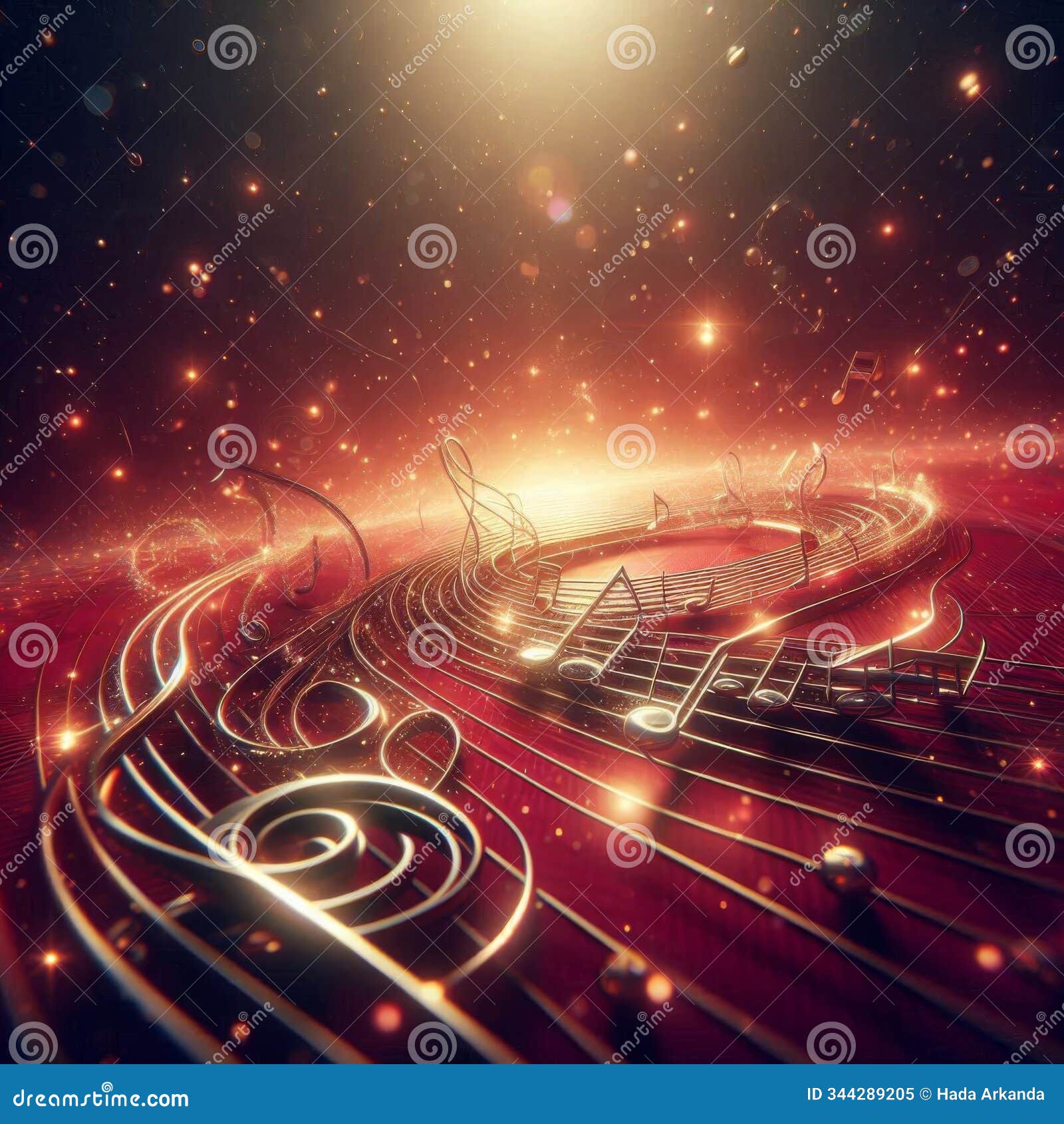 Music Notes on Rich Red Background, Perfect for a Stylish Header Design ...
