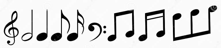 Music Notes Sample Set stock illustration. Illustration of graphic ...