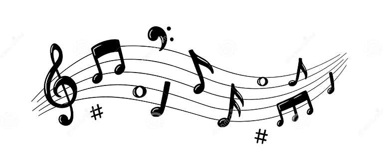 Music Notes on Scale. Music Vector Stock Vector - Illustration of icon ...