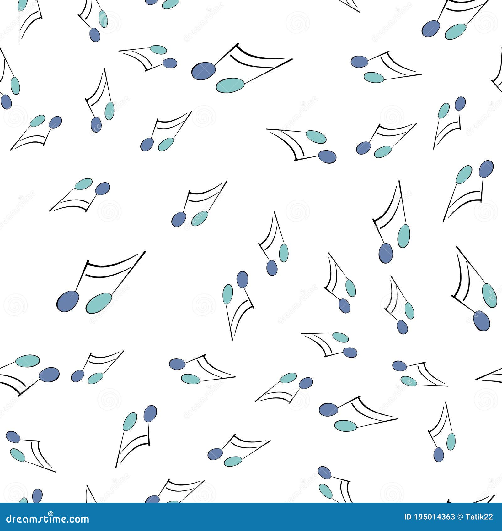 Music Notes are Scattered Over a White Background Stock Vector ...