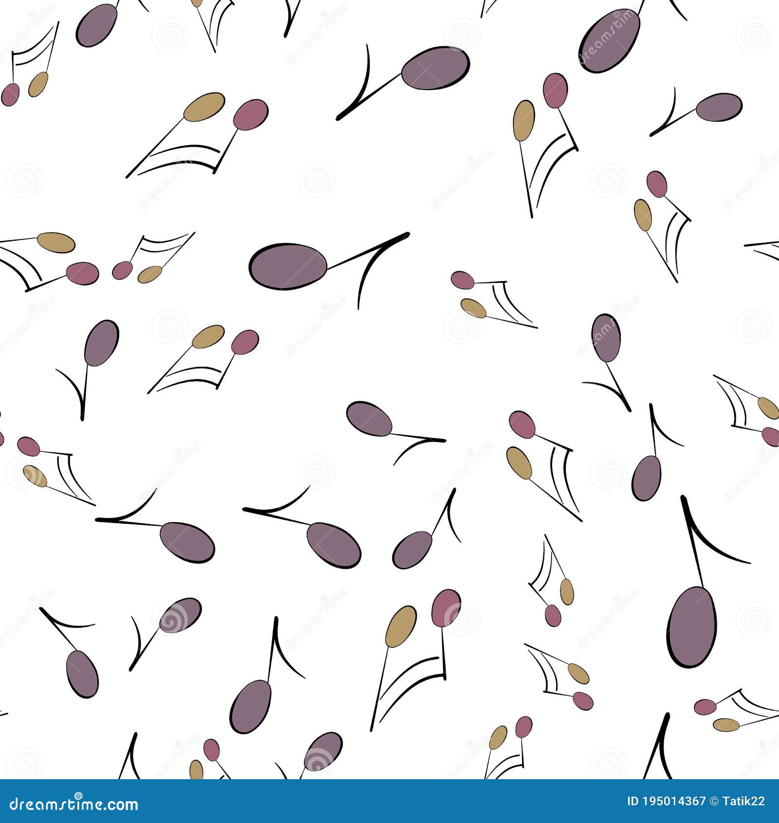 Music Notes are Scattered Over a White Background Stock Vector ...