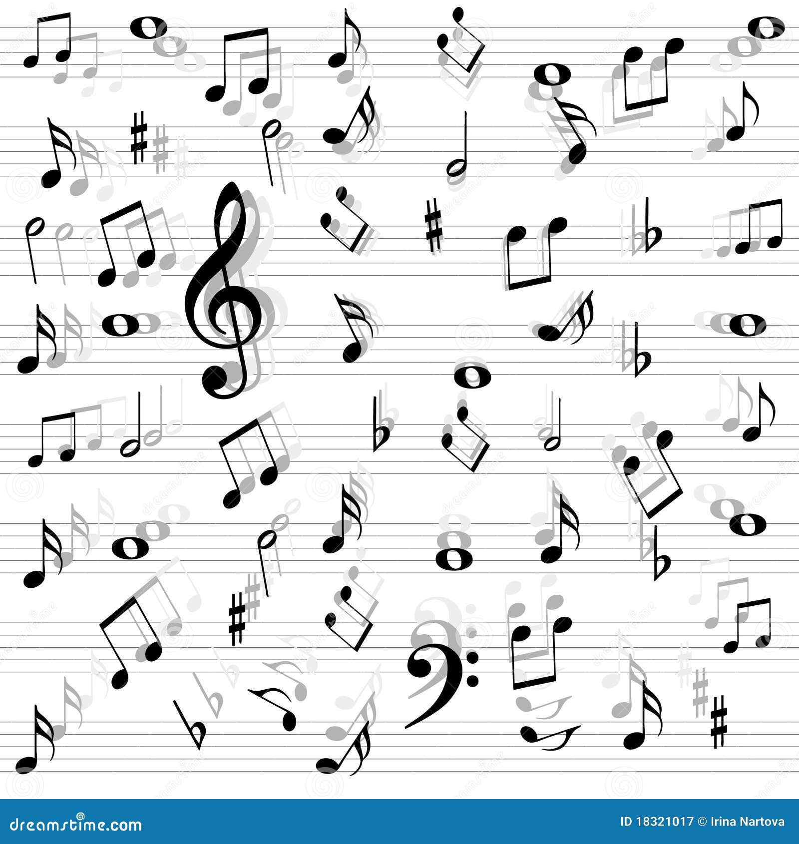 Music notes seamless stock vector. Illustration of abstract - 18321017