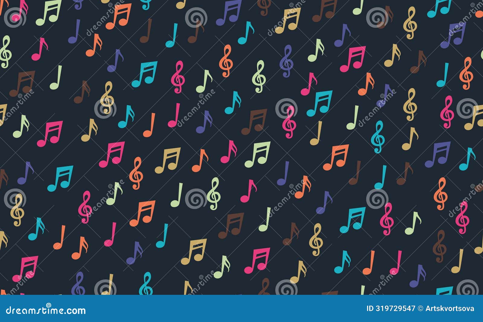 Music Notes Seamless Pattern Backdrop, Music Note Background, Seamless ...