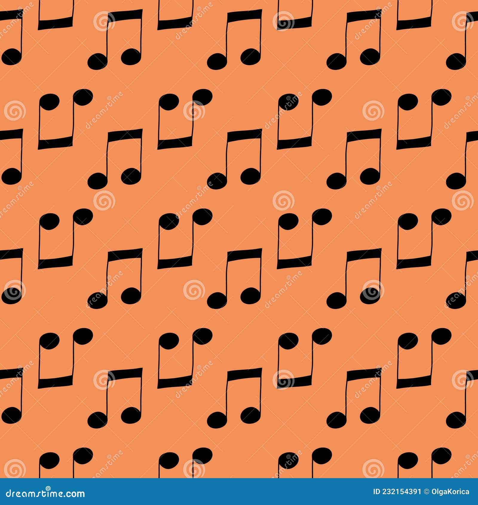 Music Notes Seamless Pattern Hand Drawn, Illustration for Textile and ...