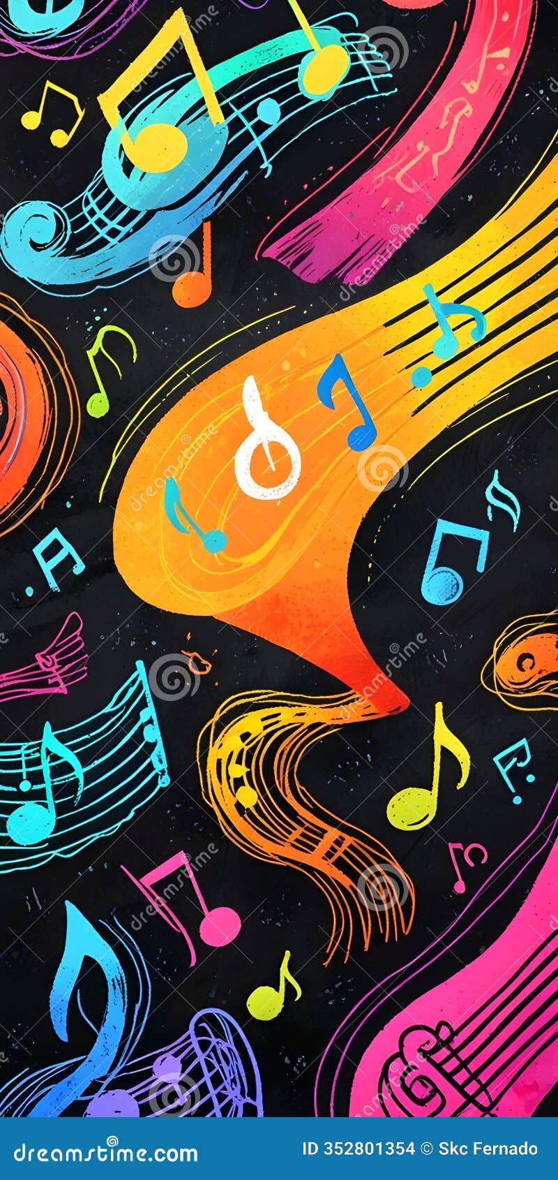 Music Notes Seamless Pattern in Vector Format Stock Illustration ...