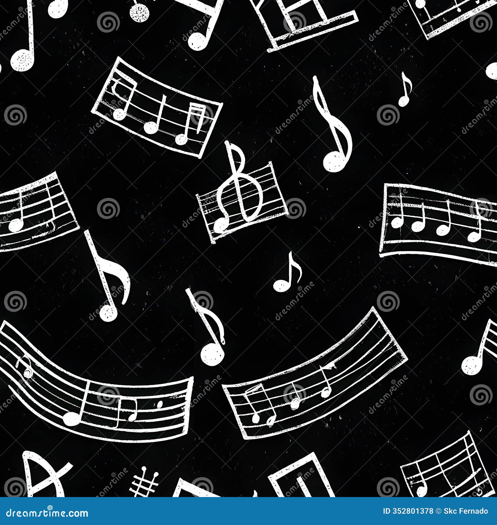 Music Notes Seamless Pattern in Vector Format Stock Illustration ...