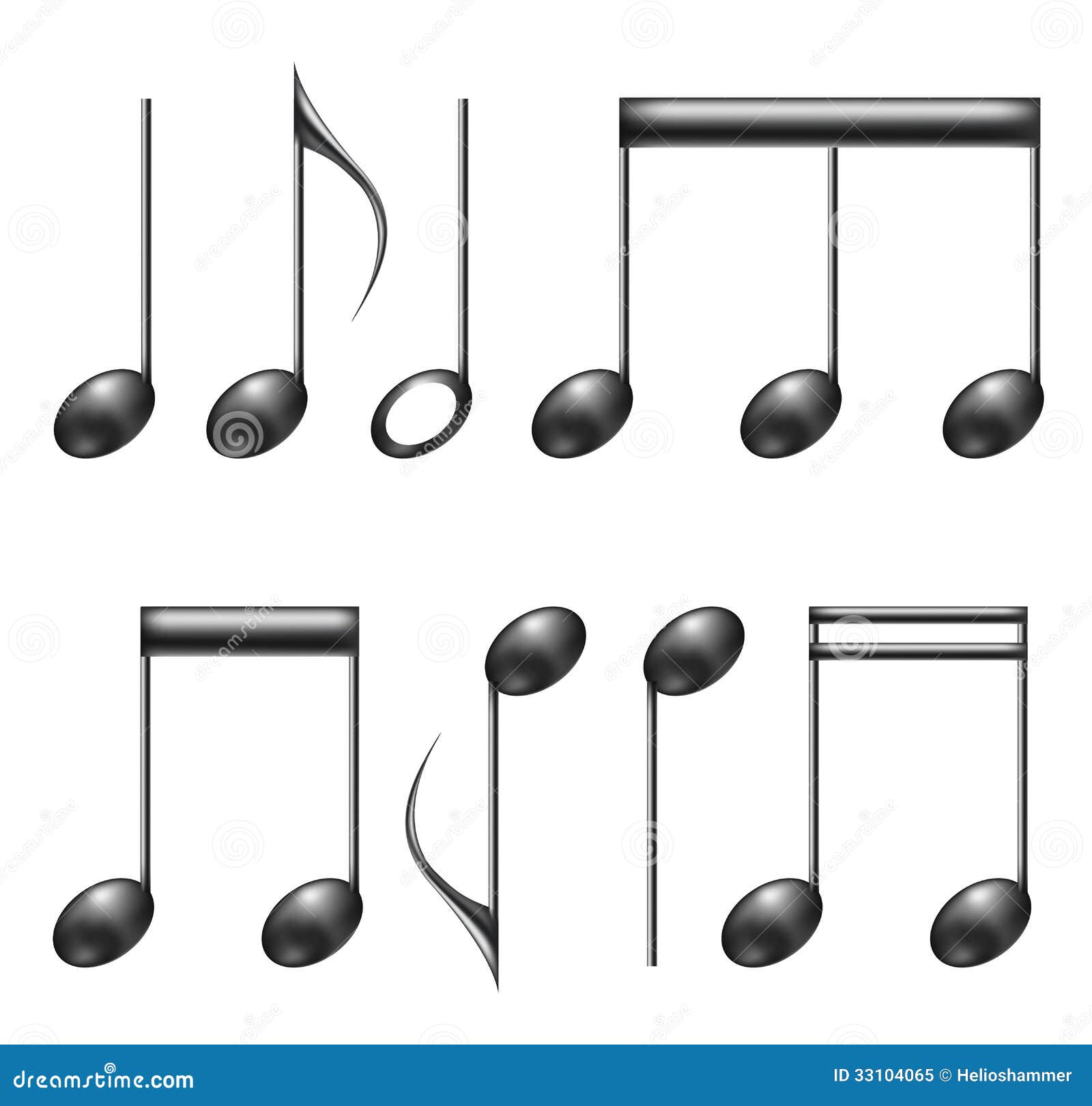 Music notes set stock vector. Illustration of light, design - 33104065