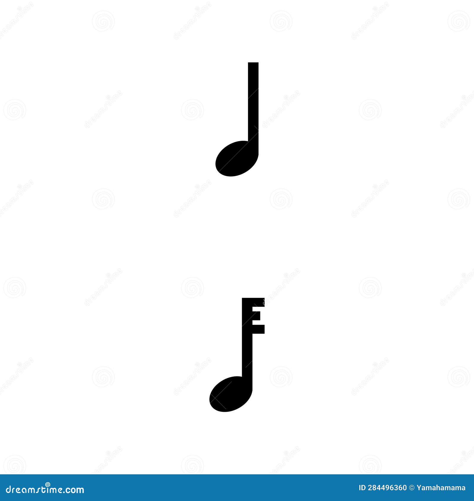 Music notes 2 stock vector. Illustration of flat, note - 284496360