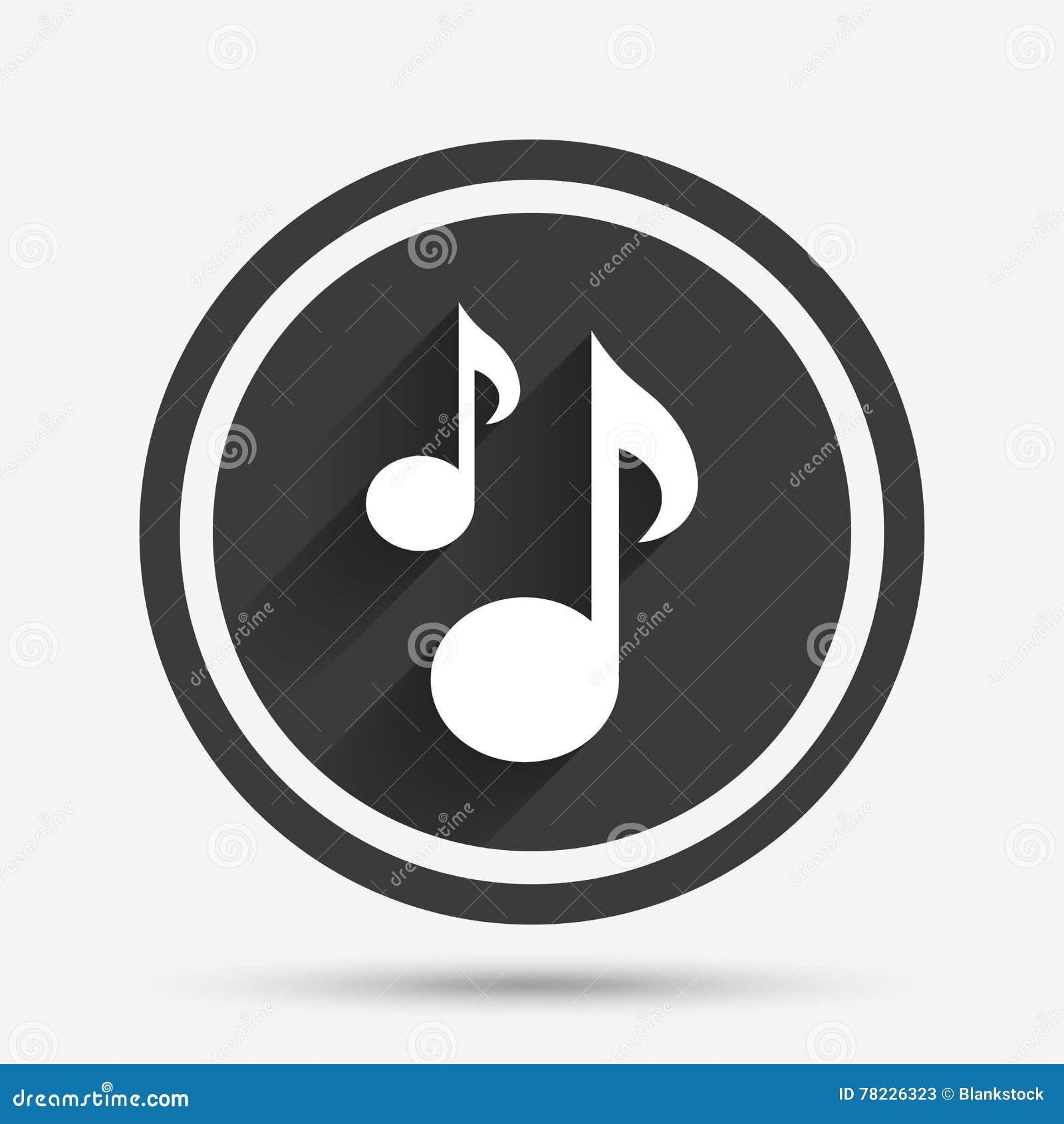 Music Notes Sign Icon. Musical Symbol Stock Vector - Illustration of ...