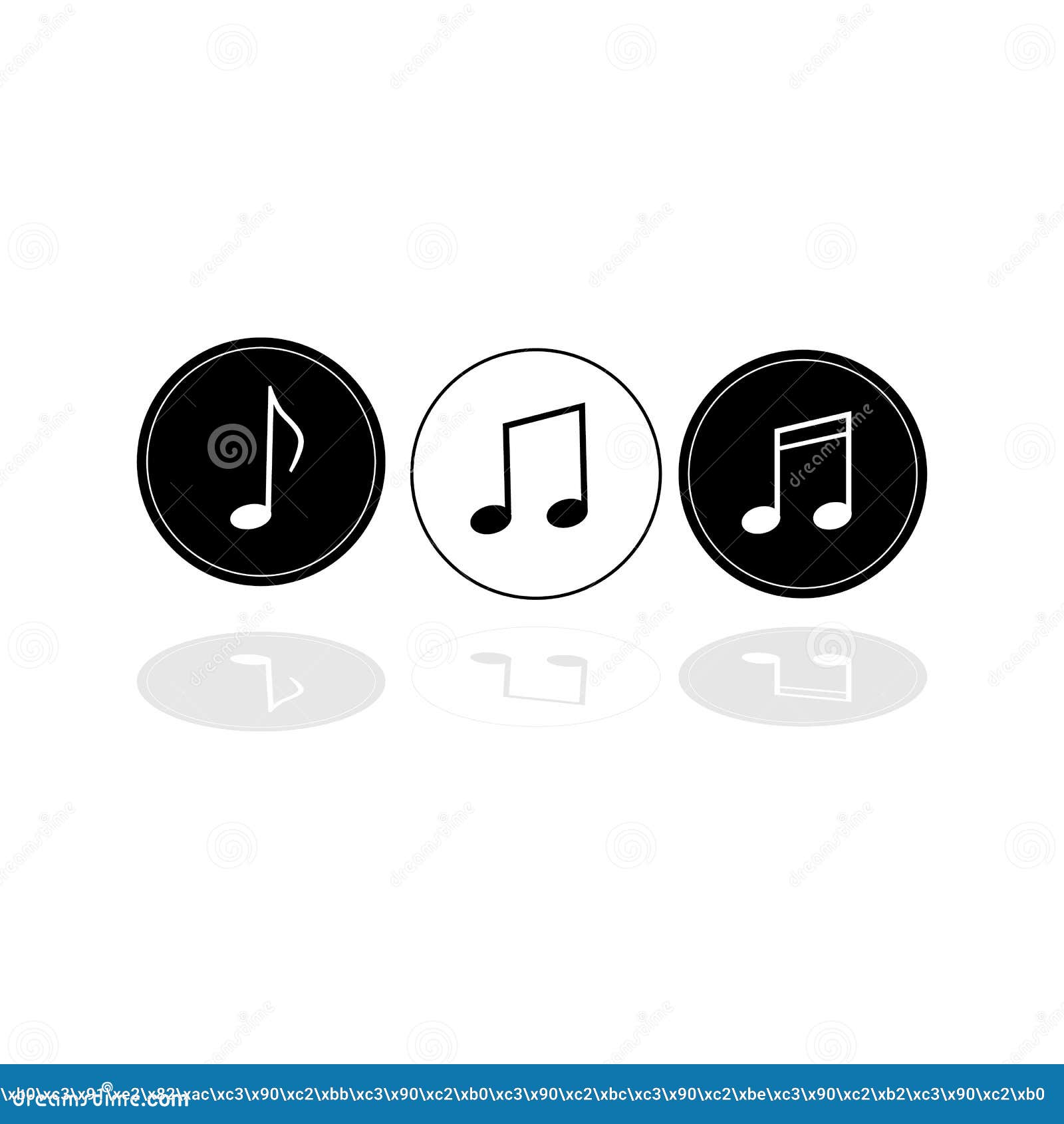 Music Notes Signs with Shadow . Vector Image Stock Vector ...
