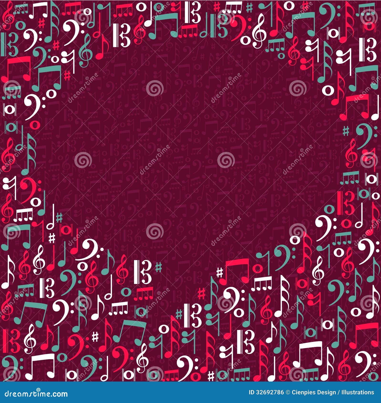Music Notes Social Media Bubble Design Vector Illustration ...