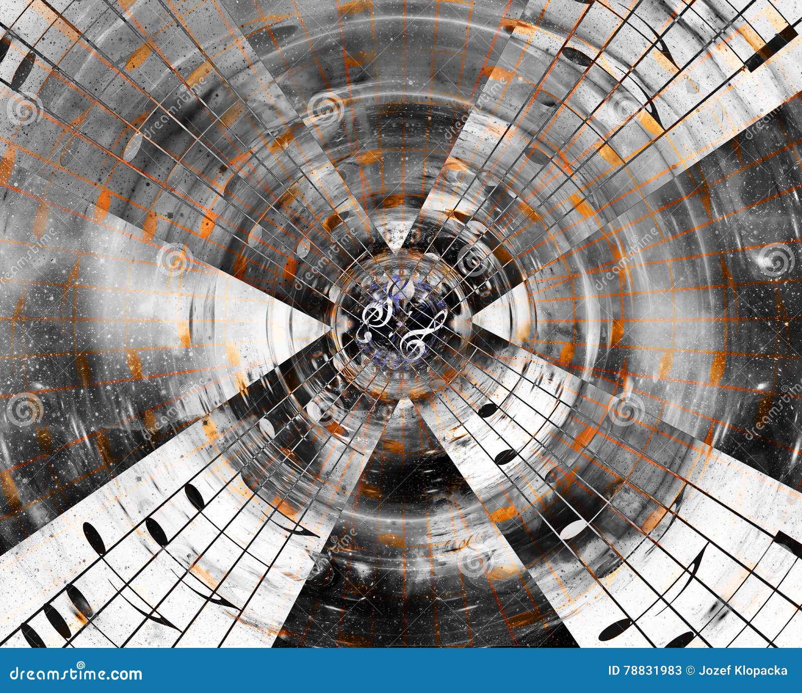 Music Notes in Space with Stars. Abstract Background. Music Concept ...