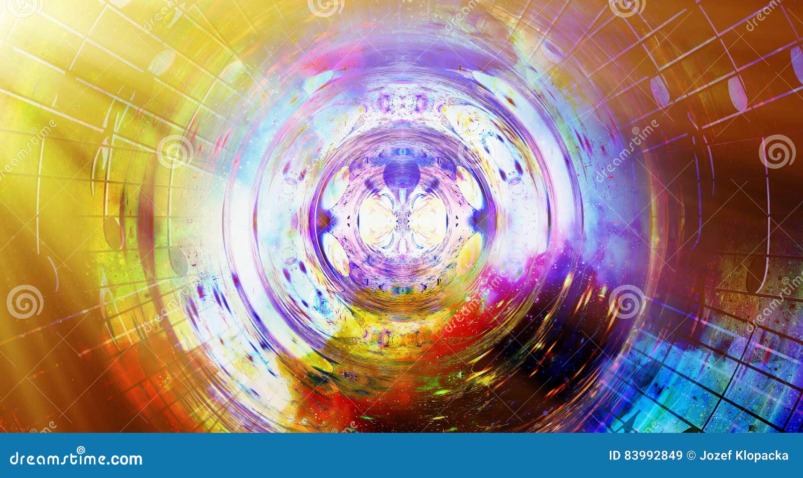 Music Notes in Space with Stars. Abstract Color Background. Music ...