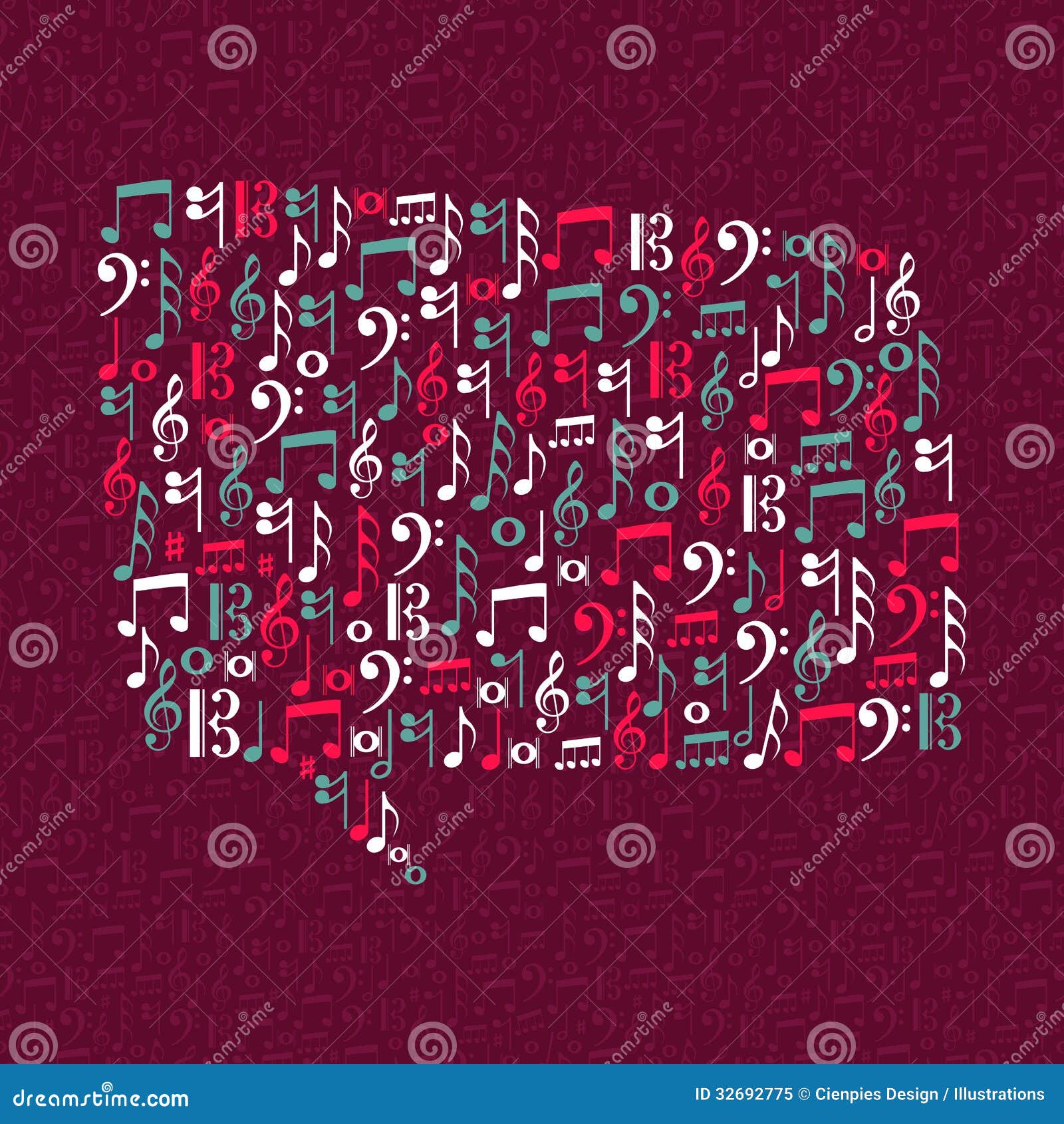 Music Notes Speech Bubble Illustration Stock Vector - Illustration of ...