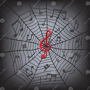 Music Notes in the Spider Web Stock Vector - Illustration of chord ...