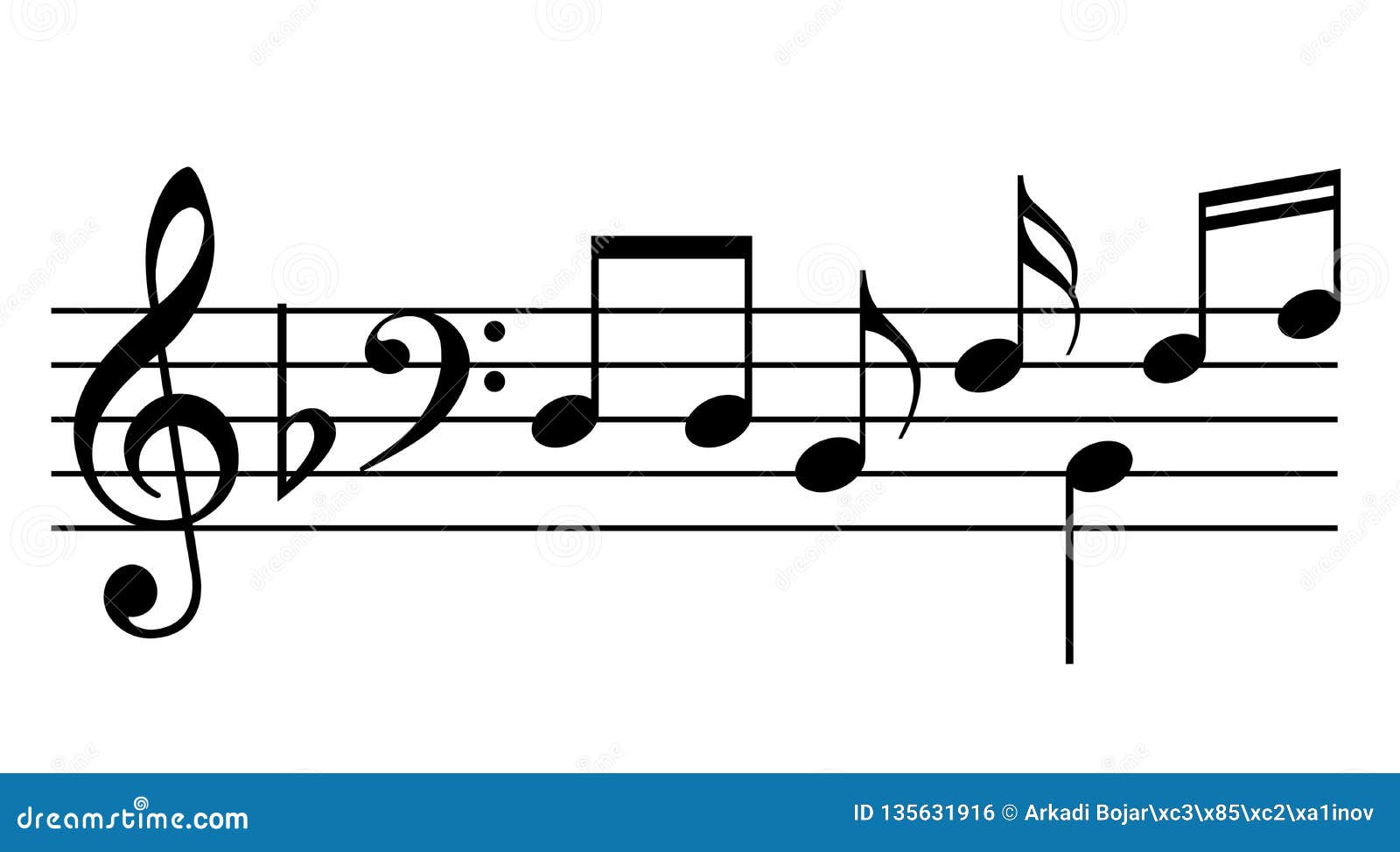 Music Notes and Staff Vector Icon Stock Vector - Illustration of live ...