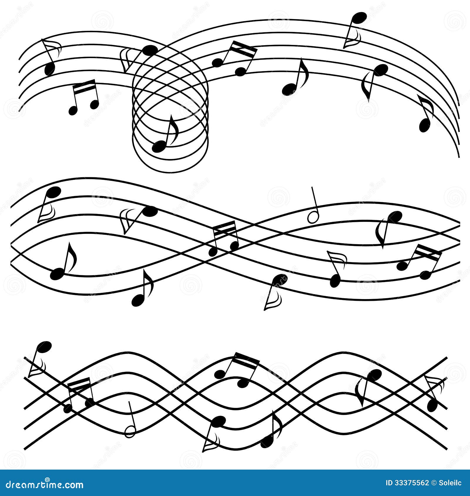 Music notes on stave stock vector. Illustration of sheet - 33375562