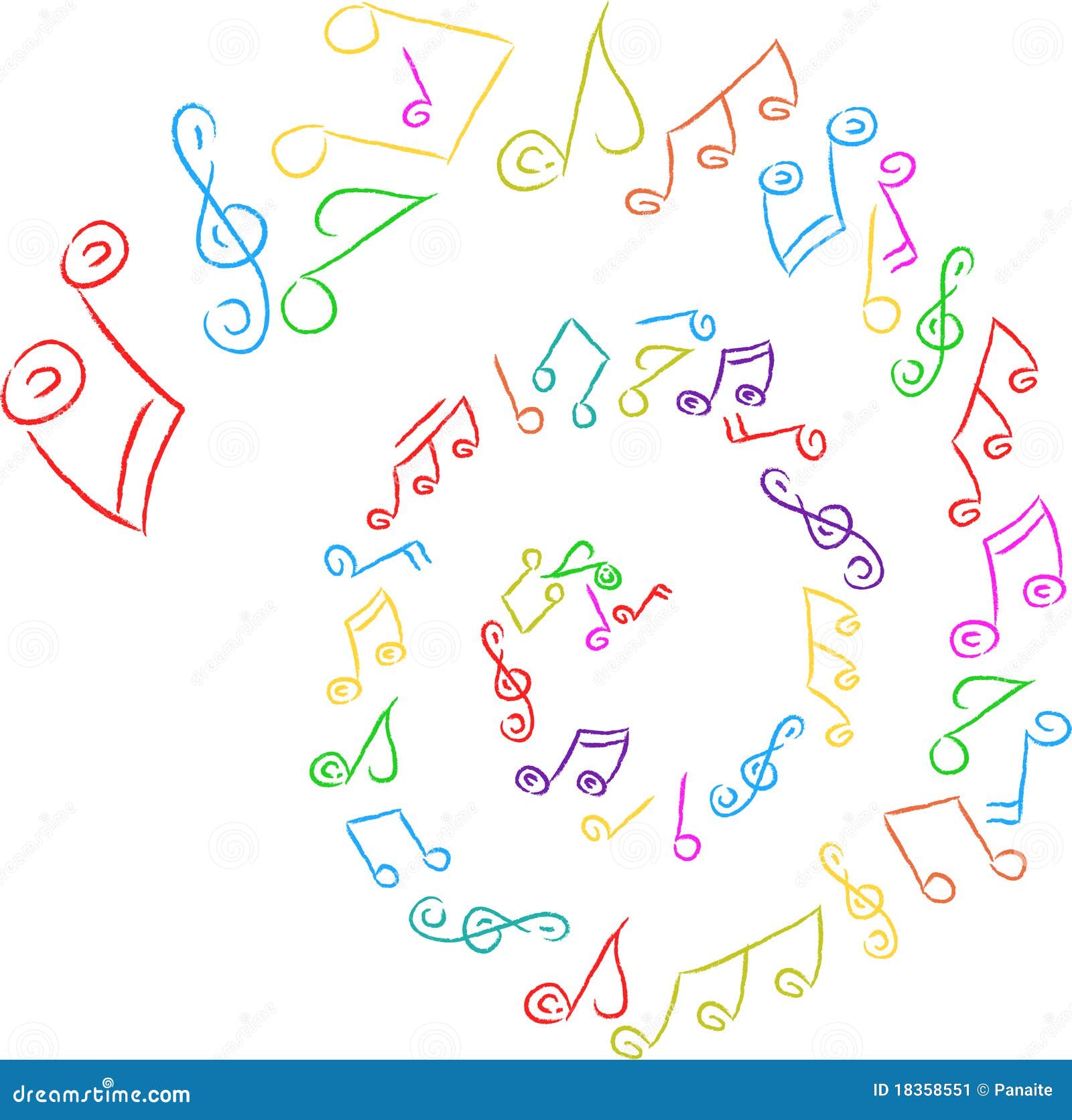 Music notes swirl stock vector. Illustration of eighth - 18358551