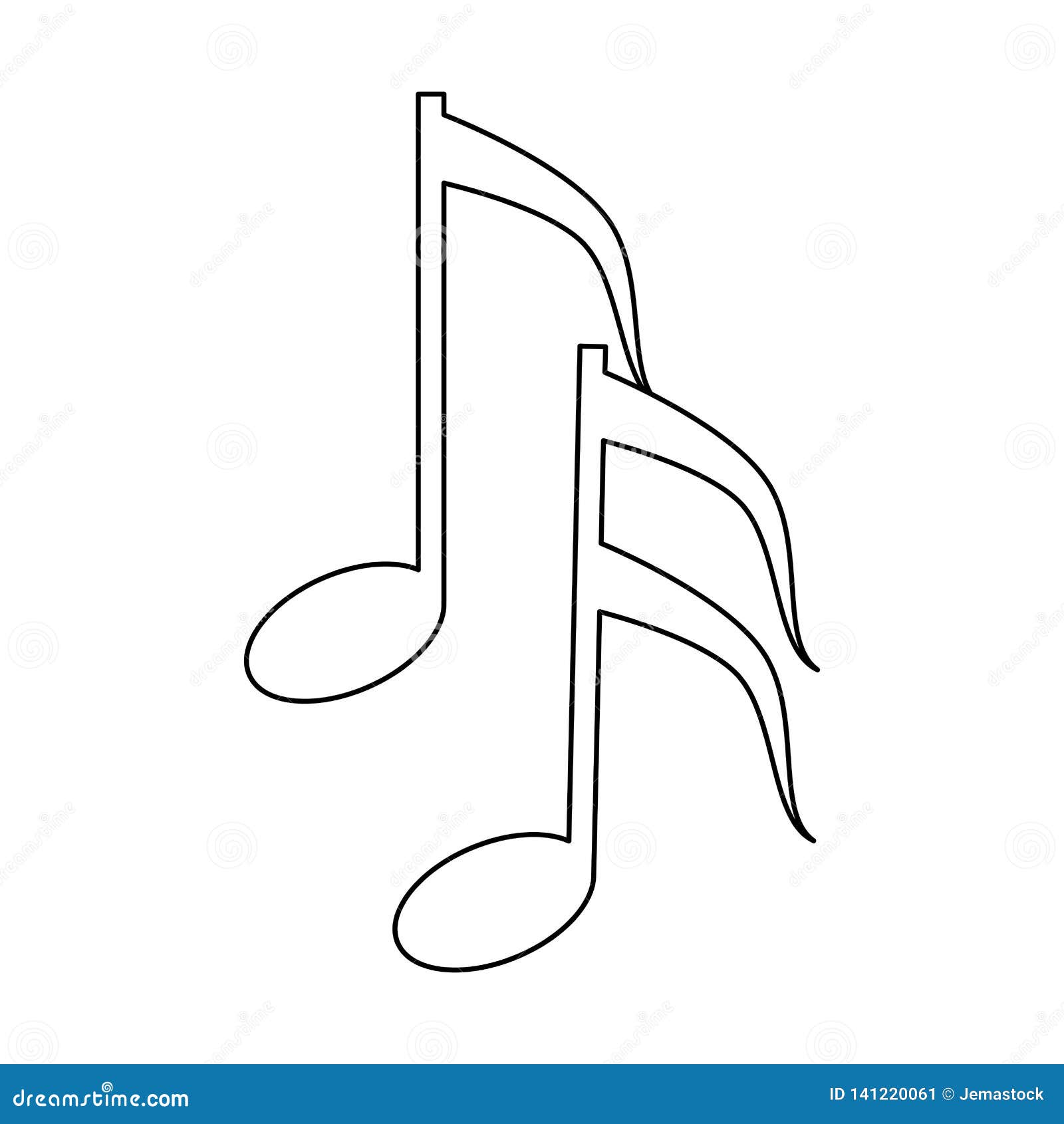 Music Notes Symbol Black and White Stock Vector - Illustration of ...