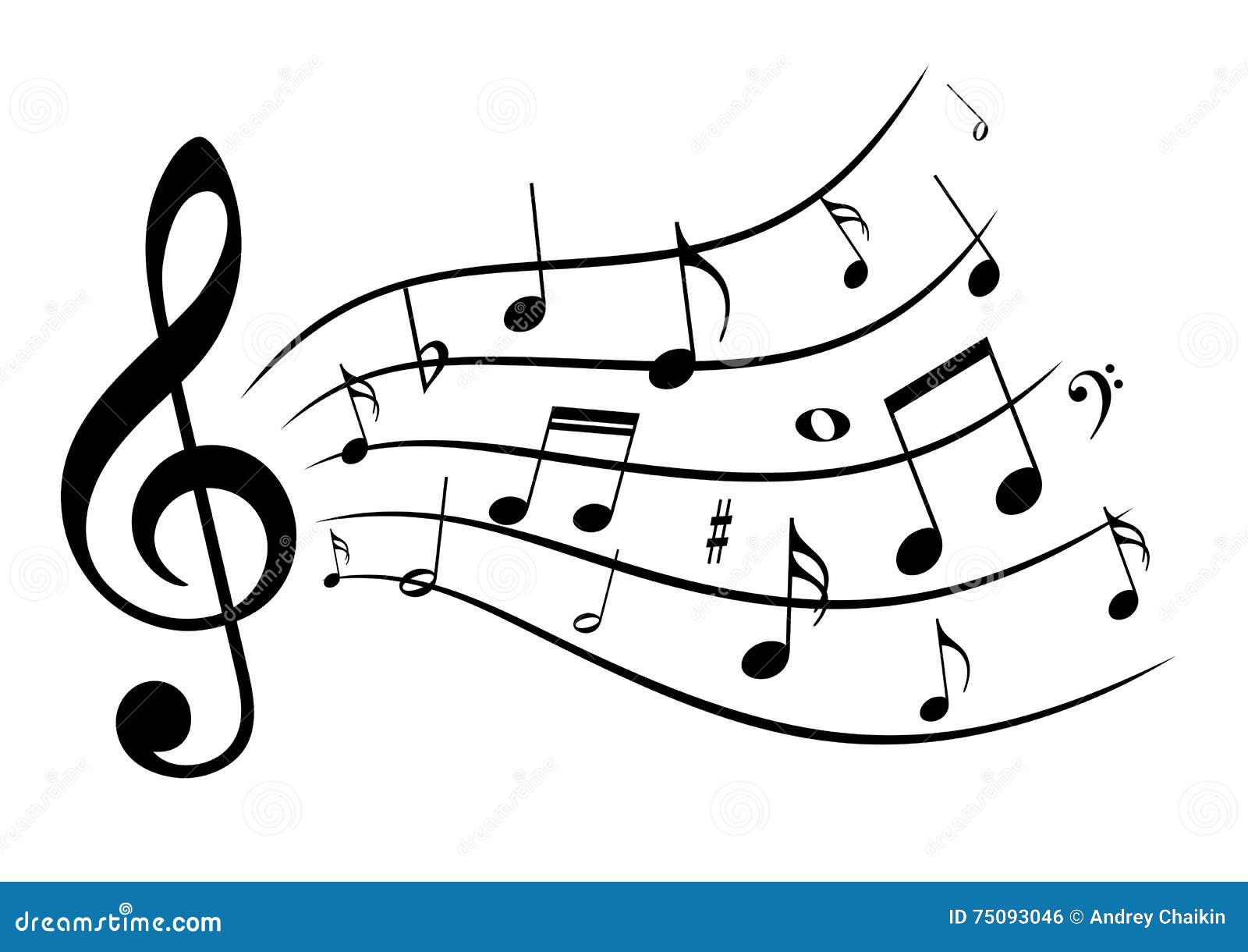 Music notes. stock vector. Illustration of note, musical - 75093046