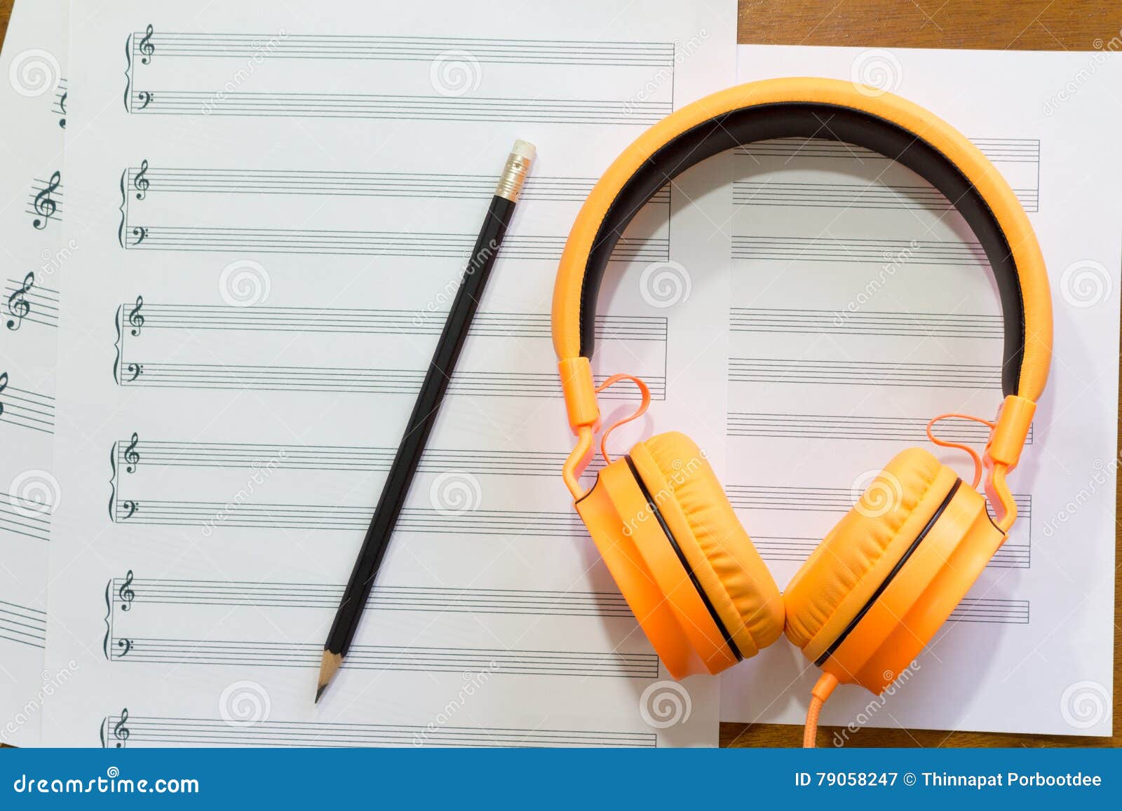Music notes on table. stock image. Image of singing, abstract - 79058247