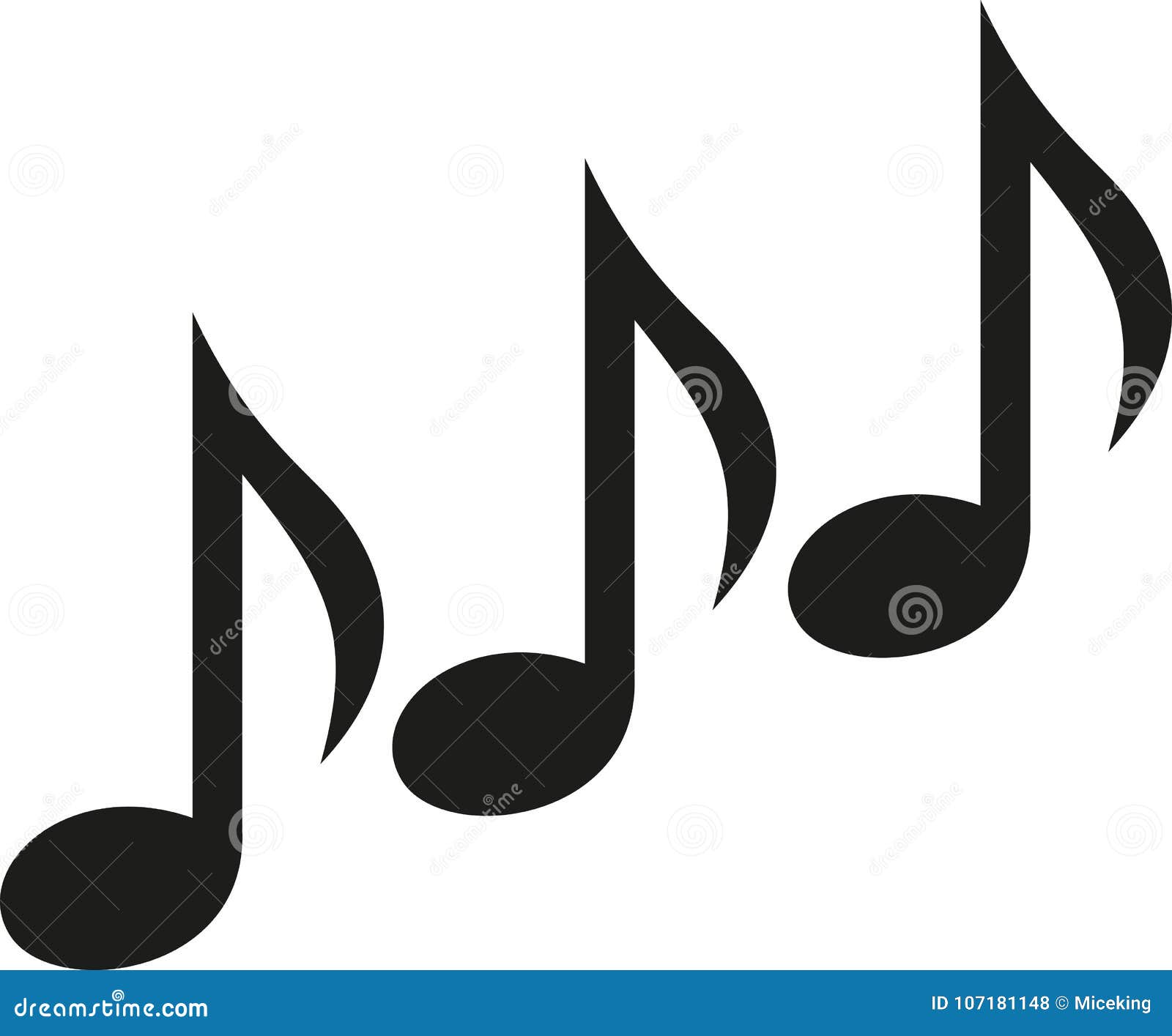 Music notes triple stock vector. Illustration of clef - 107181148