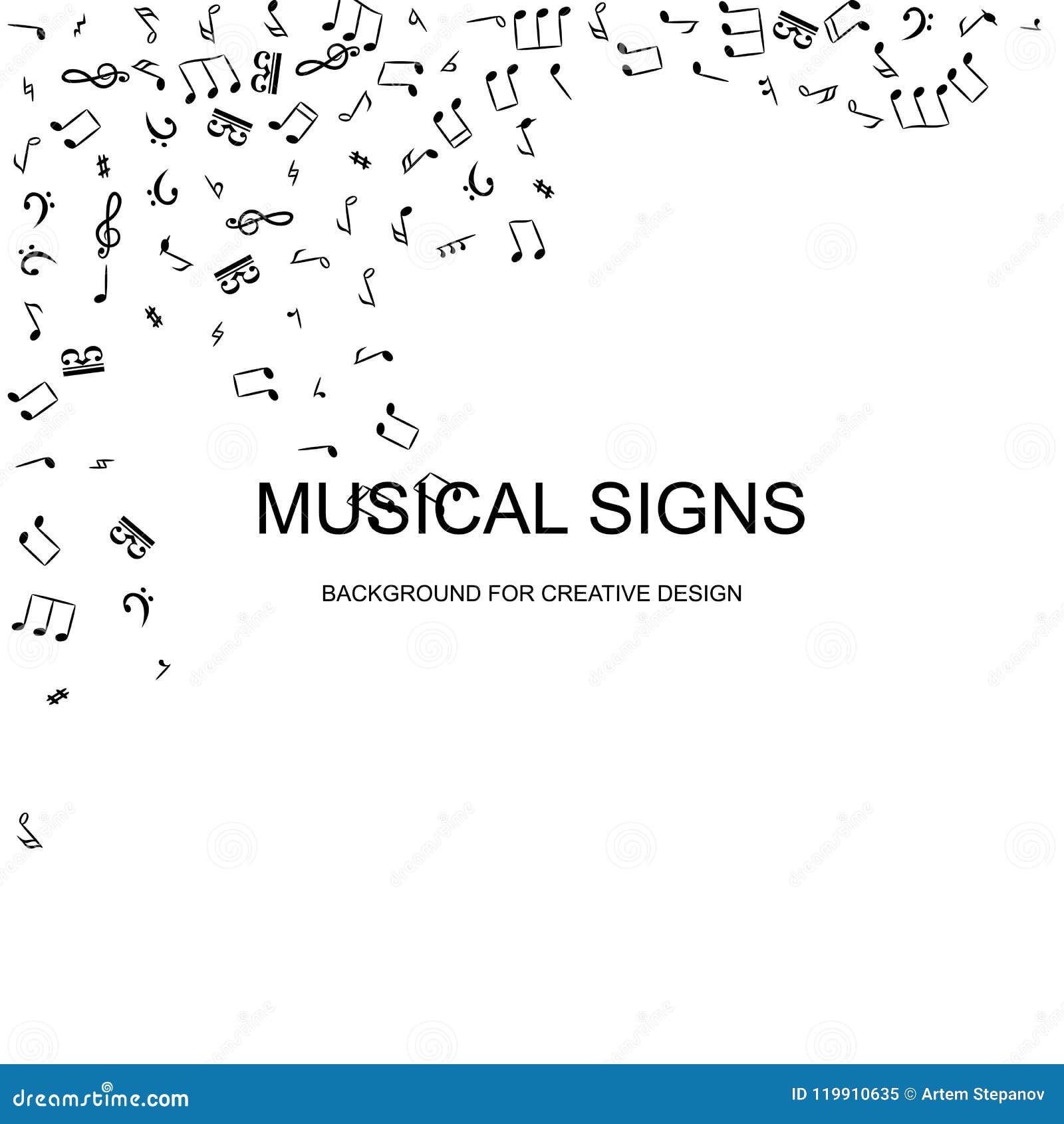 Music Notes Vector Background Stock Vector - Illustration of frame ...