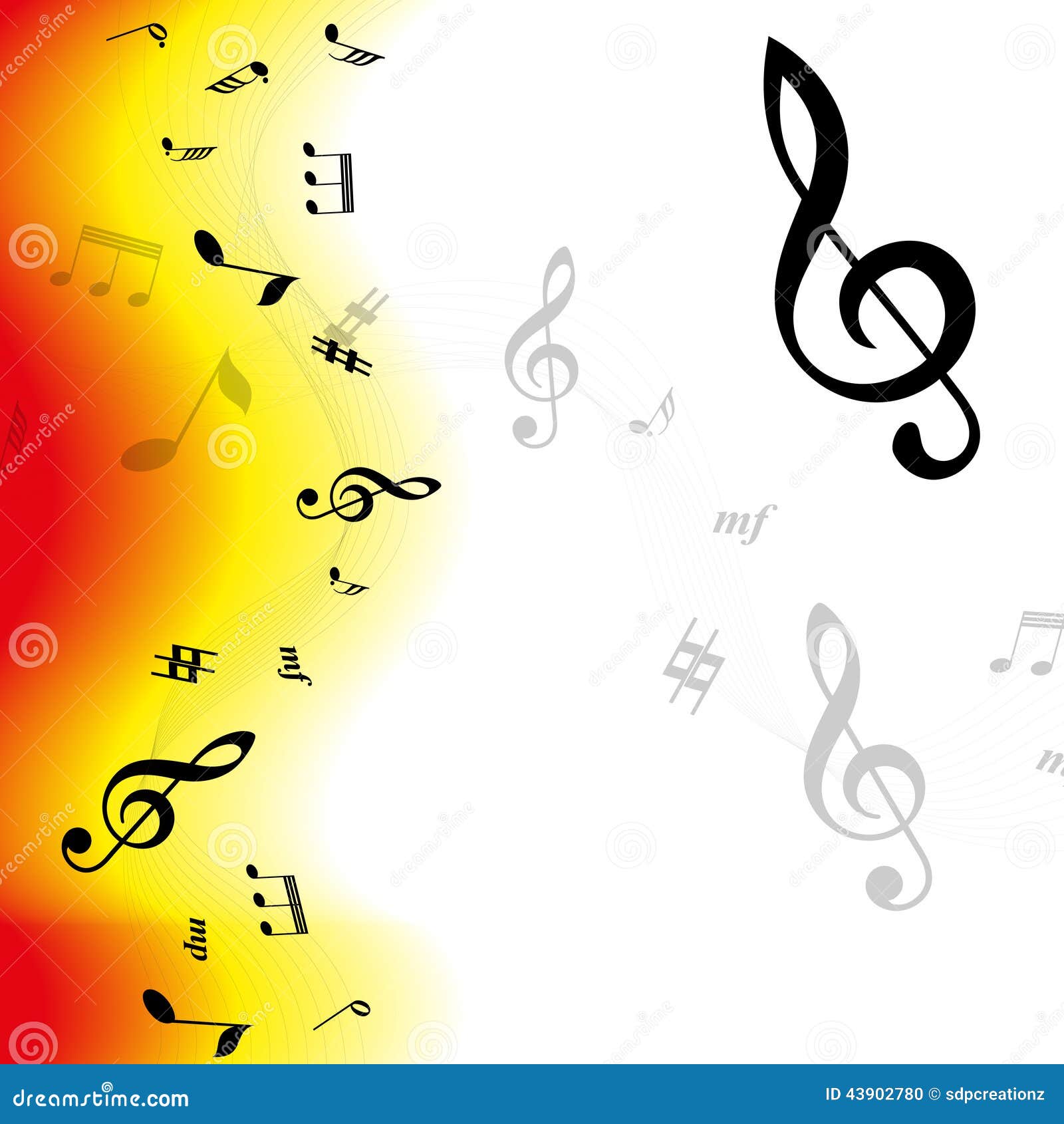 Music Notes stock illustration. Illustration of composition - 43902780