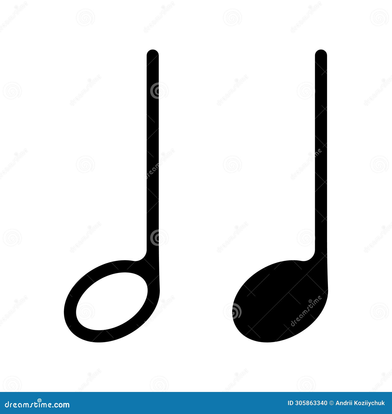 Music Notes Vector Set. Icons of Various Musical Notes Vector. Music ...