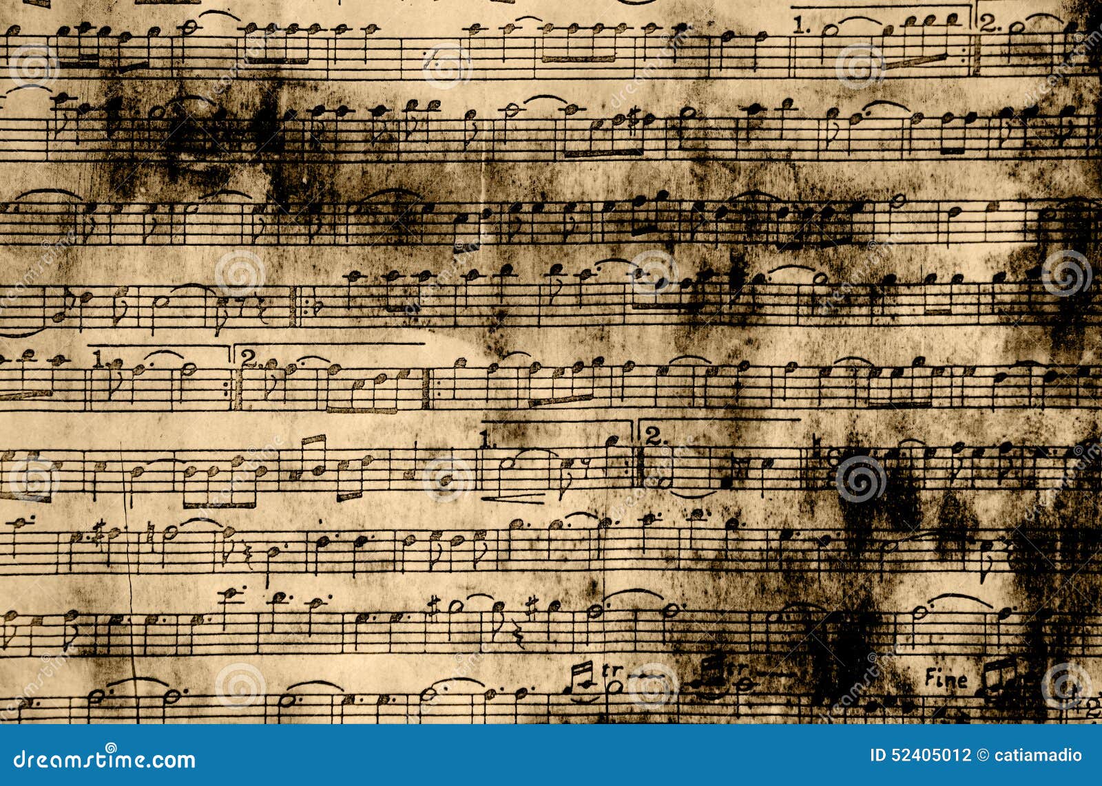 Cover Old Music Notes Background