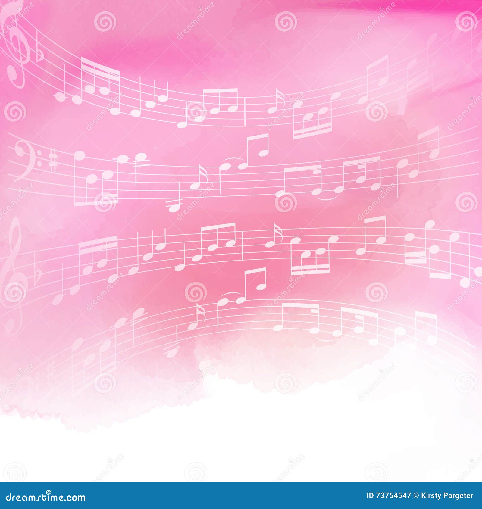 Music Notes on Watercolor Background Stock Vector - Illustration of ...