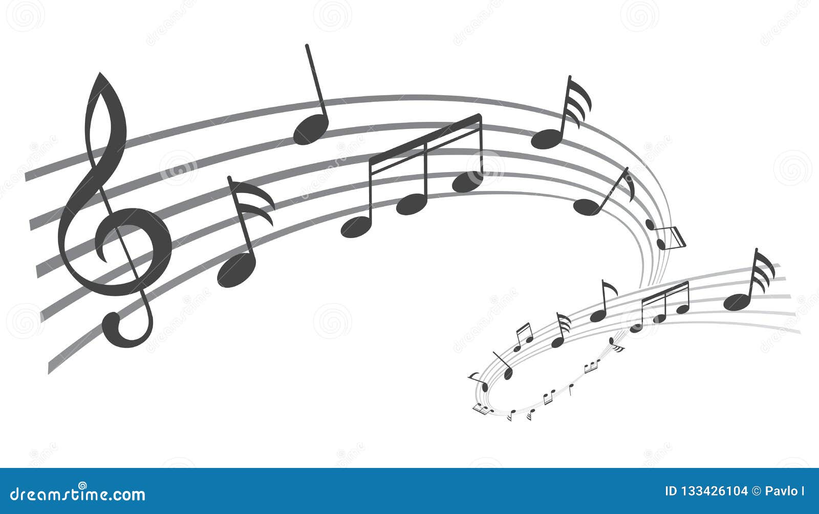 Music Notes Wave, Black Group Musical Notes - Vector Stock Vector ...