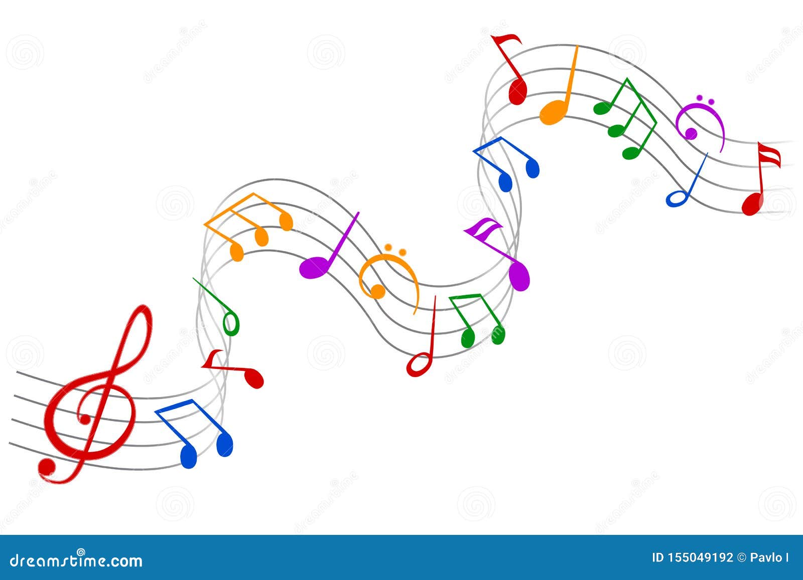 Music Notes Wave, Group Musical Notes Background â€“ Vector Stock ...