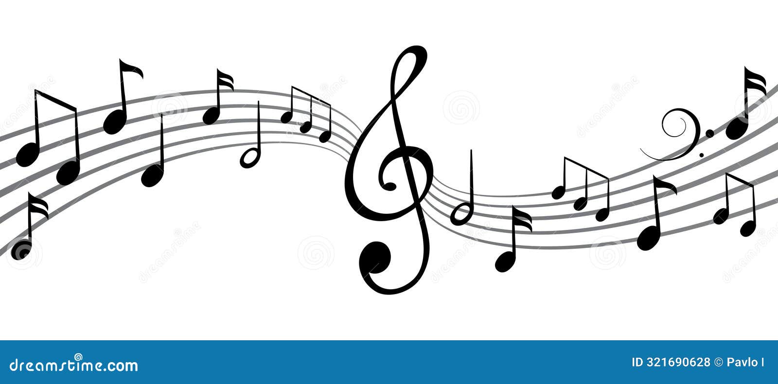 Music Notes Wave, Group Musical Notes Background Stock Vector ...