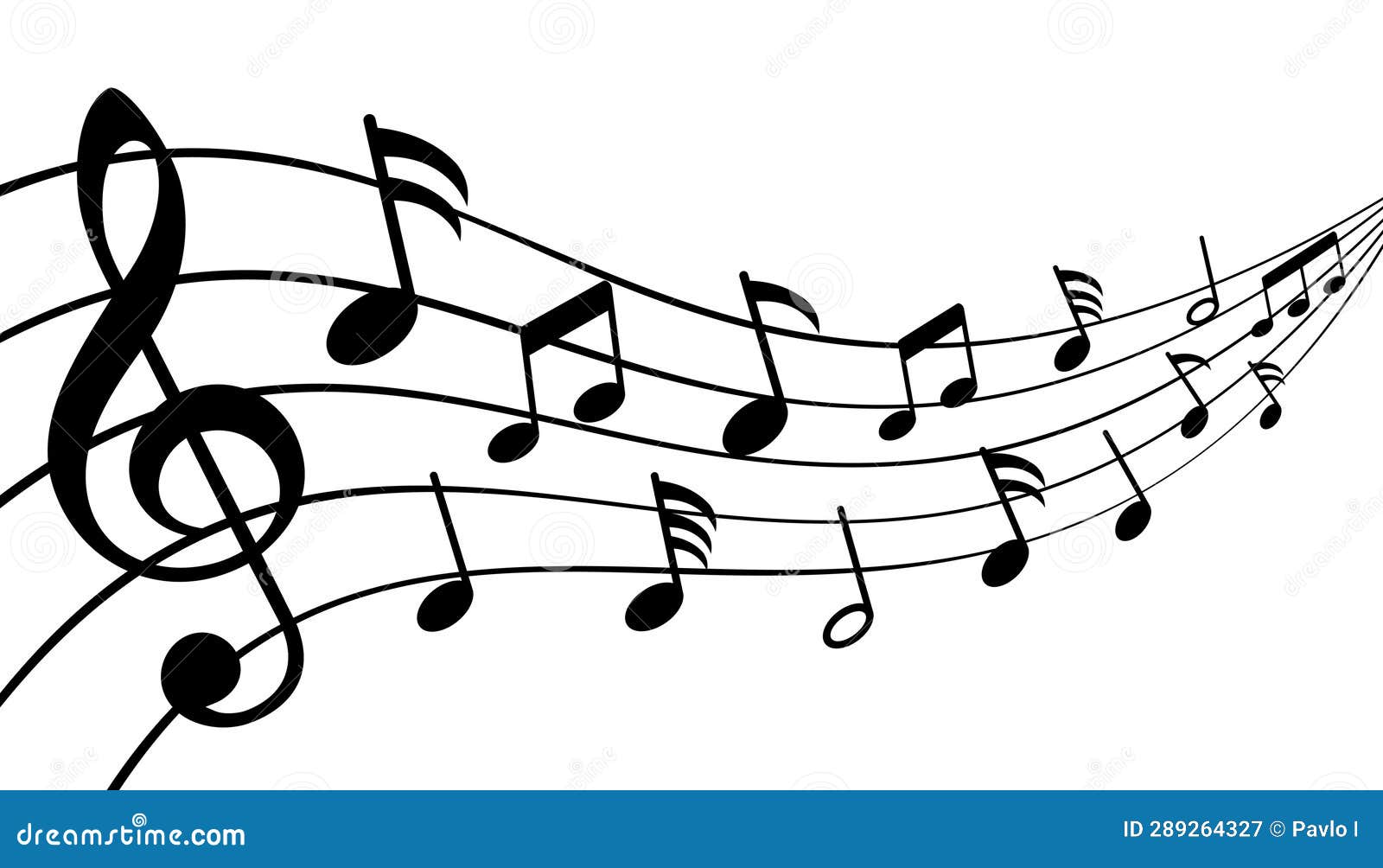 Music Notes Wave Isolated, Group Musical Notes Abstract Background ...