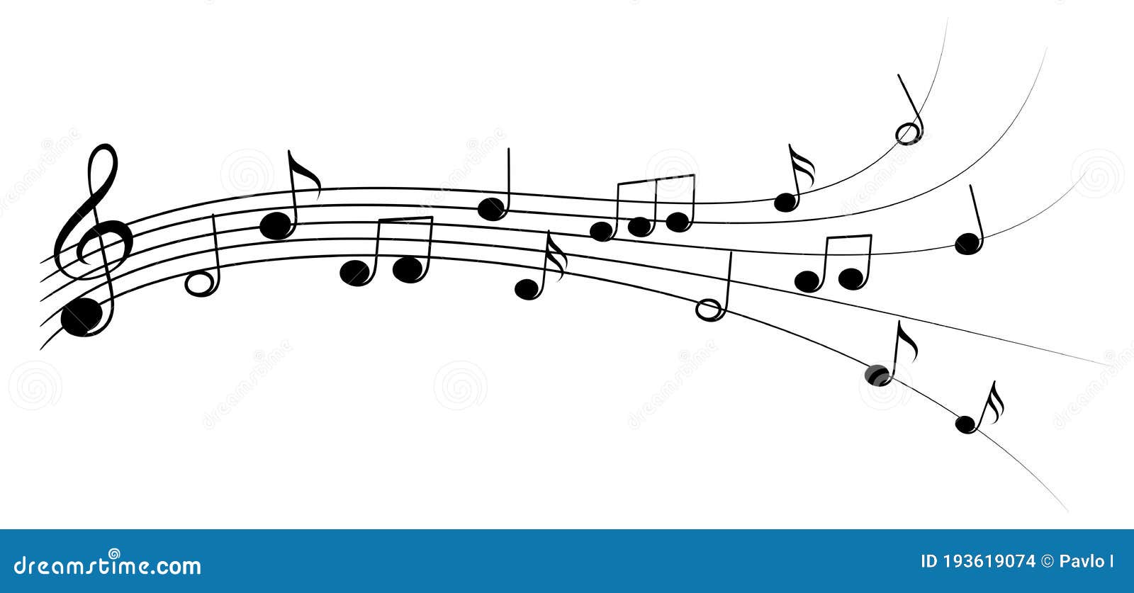 Music Notes Wave Isolated, Group Musical Notes Background â€“ Stock ...