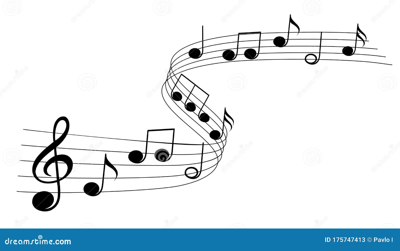 Music Notes Wave Isolated, Group Musical Notes Background â€“ for Stock ...
