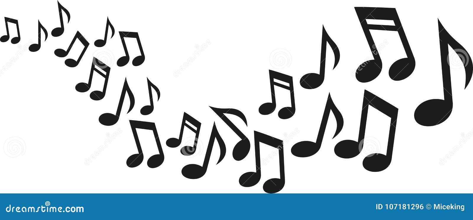 Music notes wave stock vector. Illustration of symbol - 107181296
