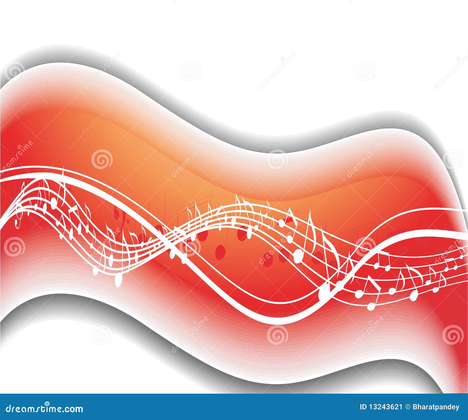 Music notes wave theme stock vector. Illustration of wave - 13243621