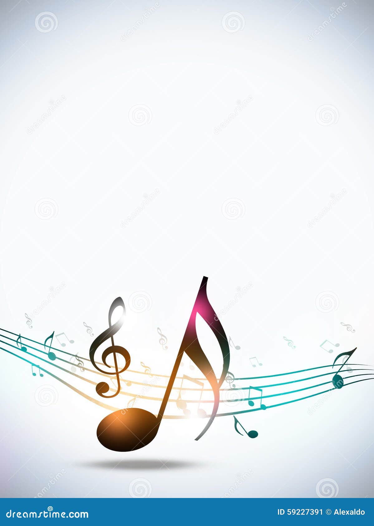 Music Notes White Background Stock Illustration - Illustration of ...